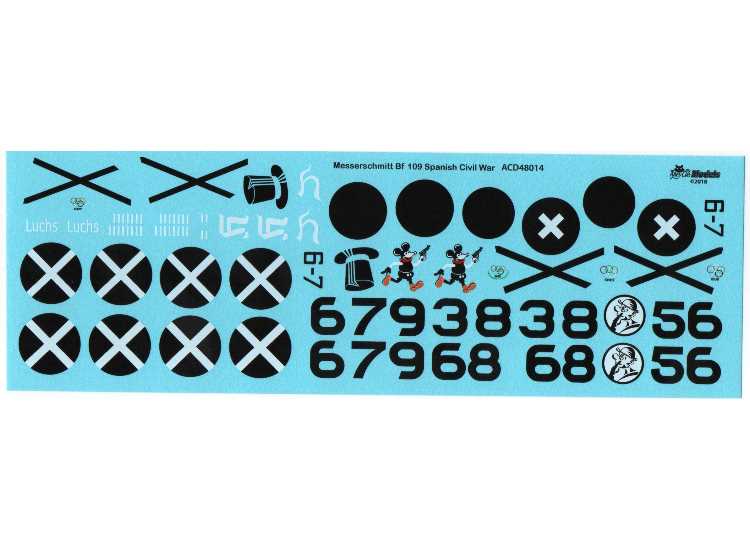 Alley Cat ALM48014D 1/48 - Decals for Me Bf109 - Spanish Civil War ...