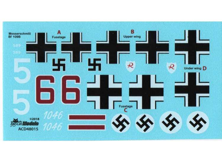 Alley Cat ALM48015D 1/48 - Decals for Me Bf109-B – Models For Sale Ltd