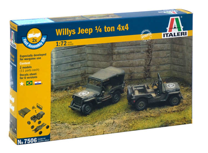 Italeri IT7506 1/72 - Willys Jeep 1/4 ton 4x4 -Two Fast Assembly Model ...
