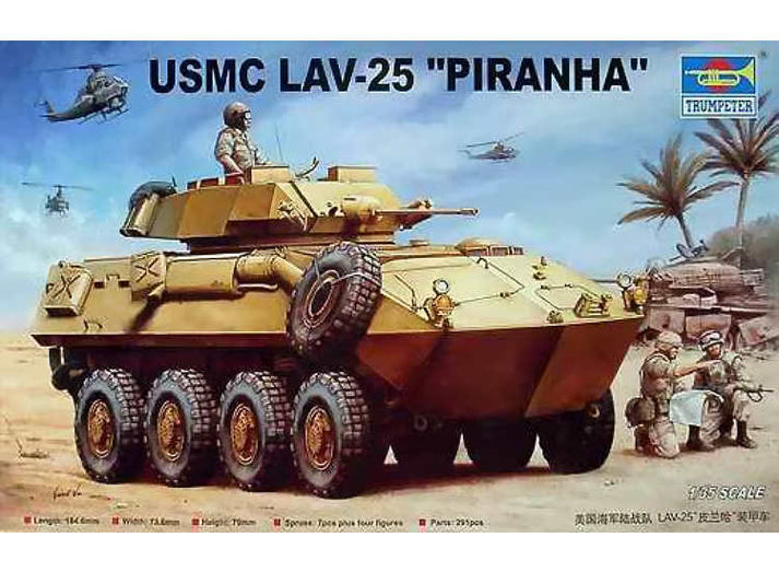 Trumpeter 00349 1/35 - USMC LAV-25 Piranha APC +4 Figures – Models For ...