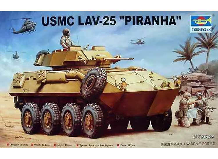 Trumpeter 00349 1/35 - USMC LAV-25 Piranha APC +4 Figures – Models For ...