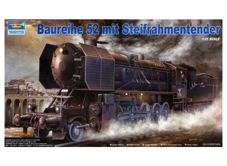 Trumpeter TP210 1/35 - Kriegslokomotive BR52 Armoured Steam Loco ...