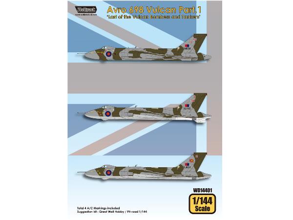 Wolfpack Design WDWD14401 1/144 - Avro 698 Vulcan Part.1 Decals ...